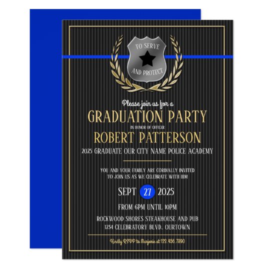 Police Academy Graduation Party Invitations Zazzle police-academy-graduation-party-invitations-zazzle