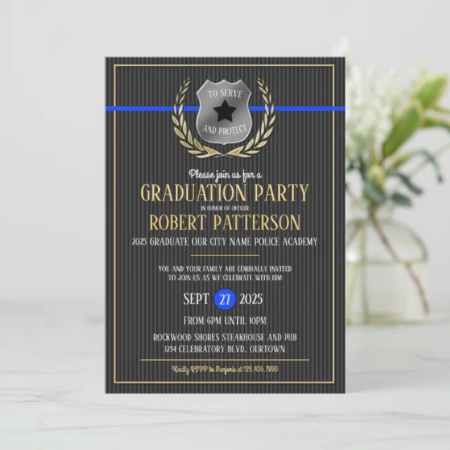 Police Academy Graduation Party Invitations | Zazzle