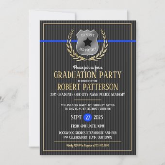 Police Academy Graduation Party Invitations | Zazzle