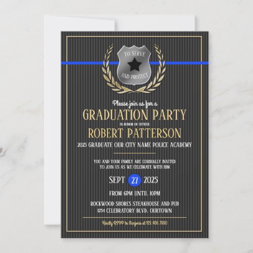 Police Academy Graduation Party Invitations | Zazzle