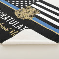 Police Academy Graduation Thin Blue Line Flag Sherpa Blanket | Zazzle