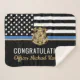 Police Academy Graduation Thin Blue Line Flag Sherpa Blanket | Zazzle