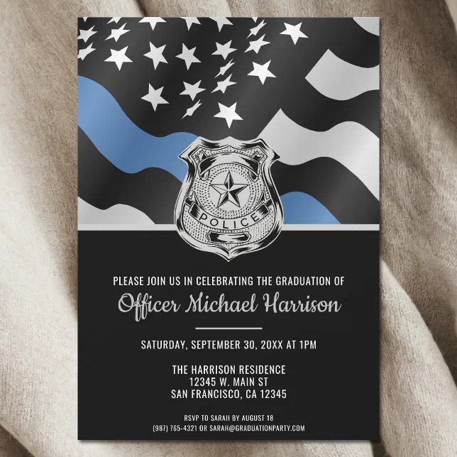 Police Academy Law Enforcement Graduation Invitation | Zazzle