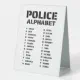 Police Alphabet Chart For Officers & Trainees Table Tent | Zazzle
