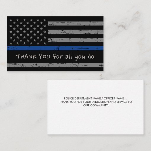 Police Appreciation Law Enforcement Thank You Business Card | Zazzle