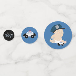 Police Baby Shower Baby Cop Baby Shower Confetti | Zazzle