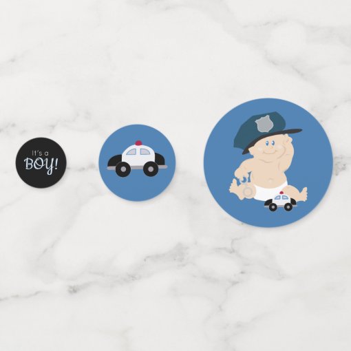 Police Baby Shower Baby Cop Baby Shower Confetti | Zazzle