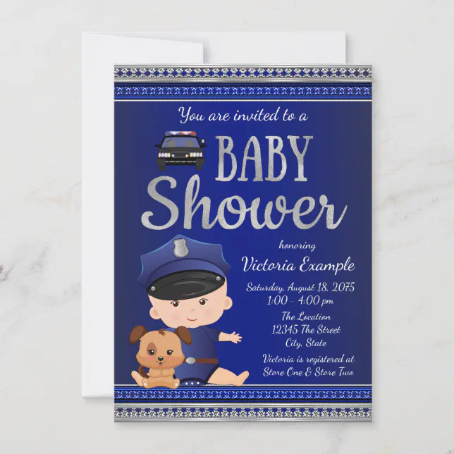 Police Baby Shower Invitation | Zazzle