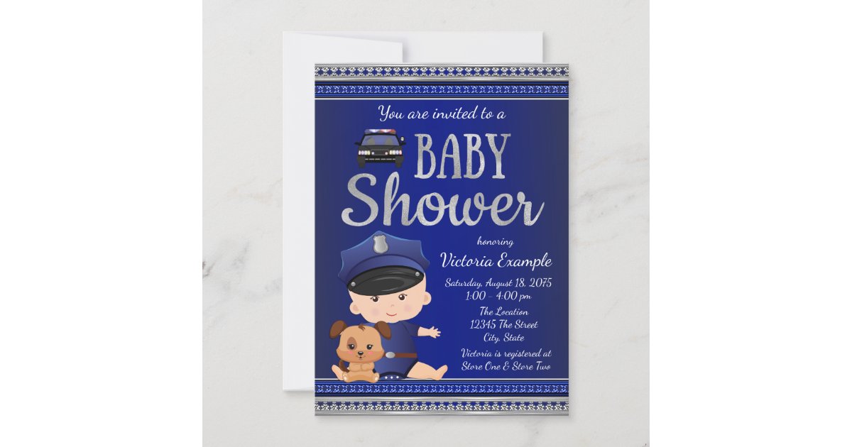 Police Baby Shower Invitation | Zazzle