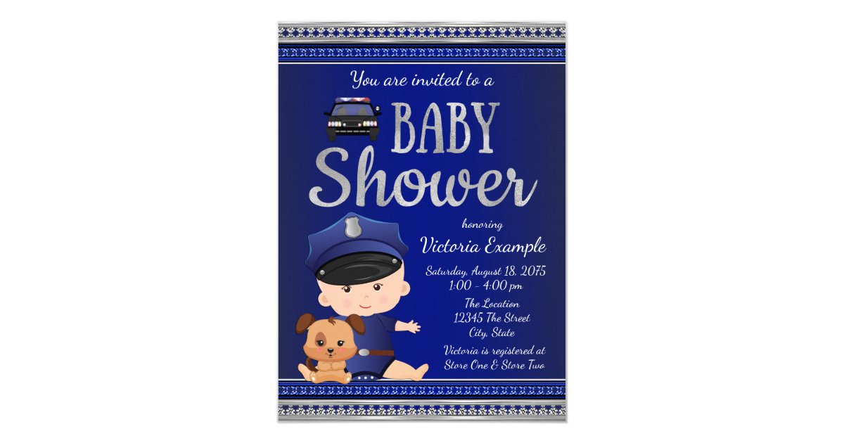 Police Baby Shower Invitation | Zazzle.com