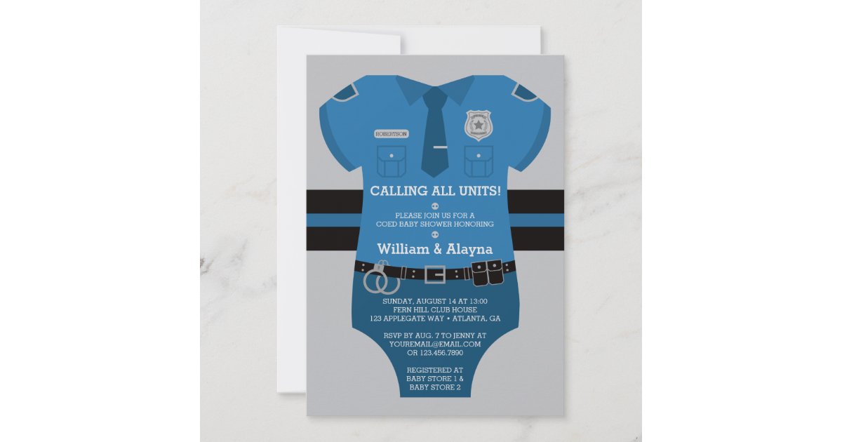 Police Baby Shower Invitation | Zazzle
