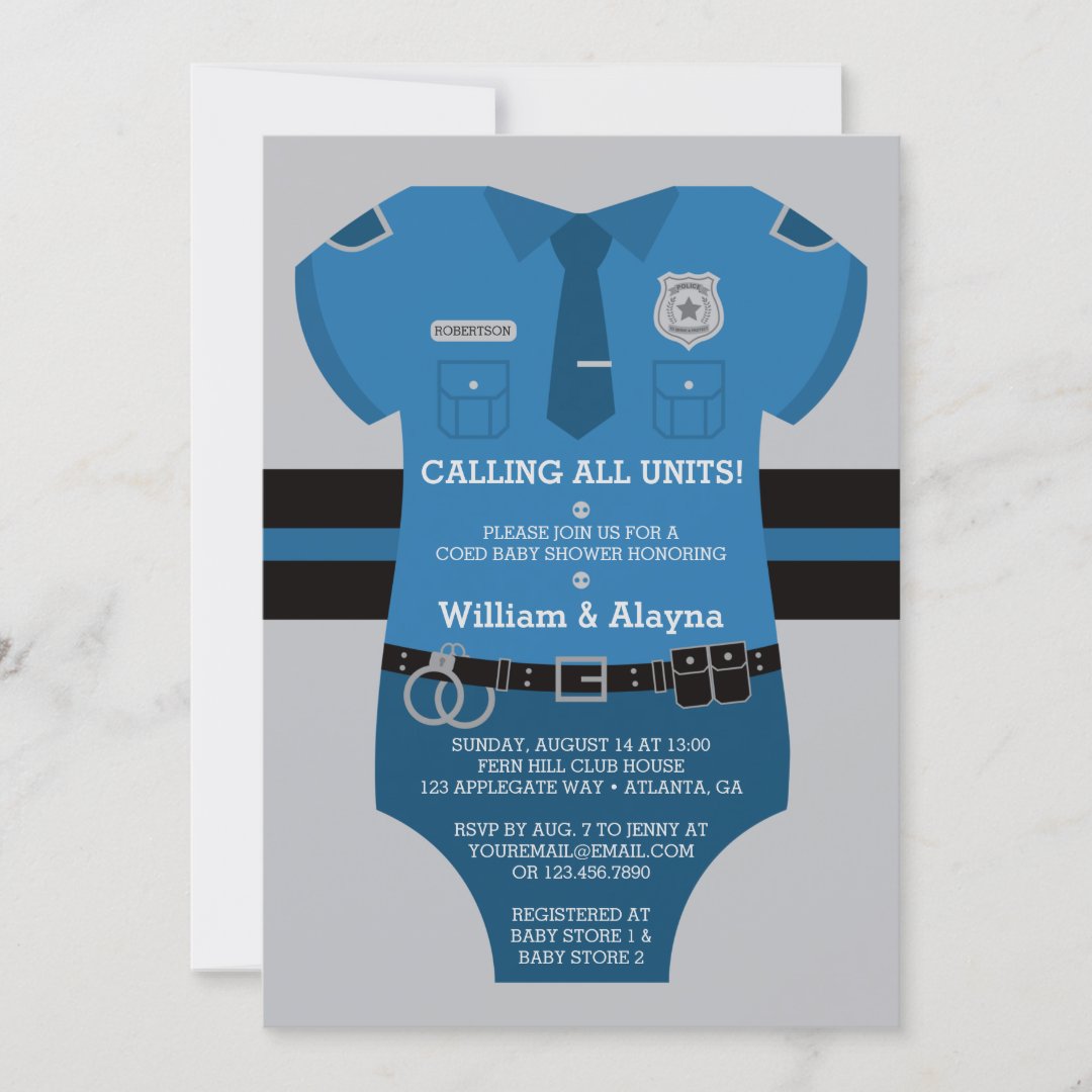 Police Baby Shower Invitation | Zazzle