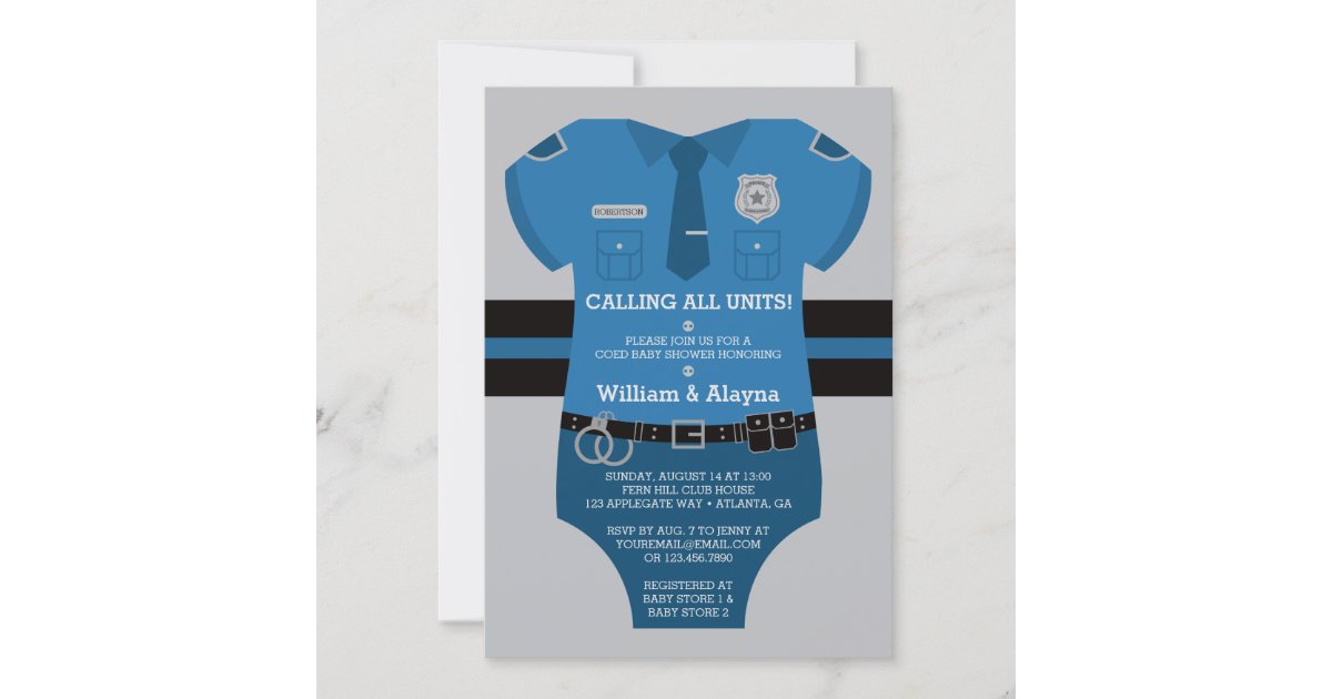 Police Baby Shower Invitation | Zazzle
