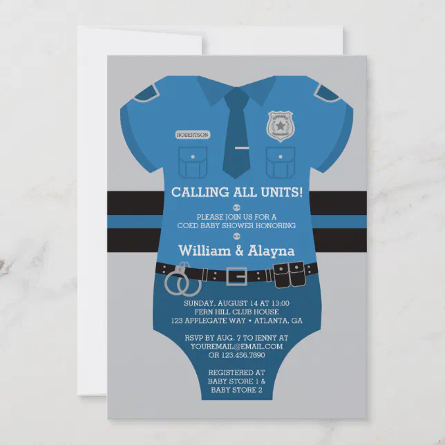 Police Baby Shower Invitation | Zazzle