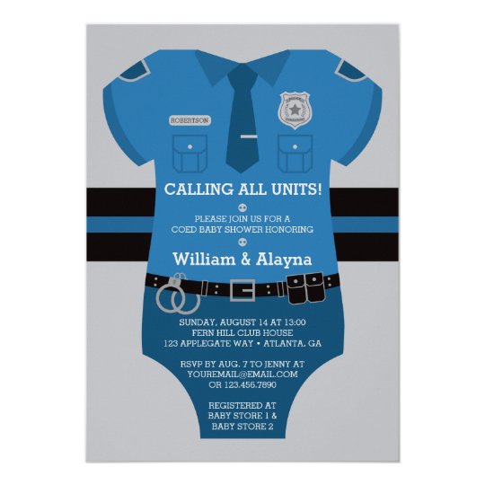 Police Baby Shower Invitation | Zazzle.com