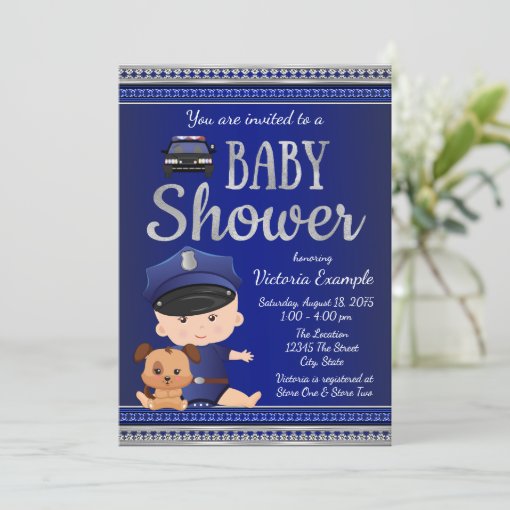 Police Baby Shower Invitations | Zazzle