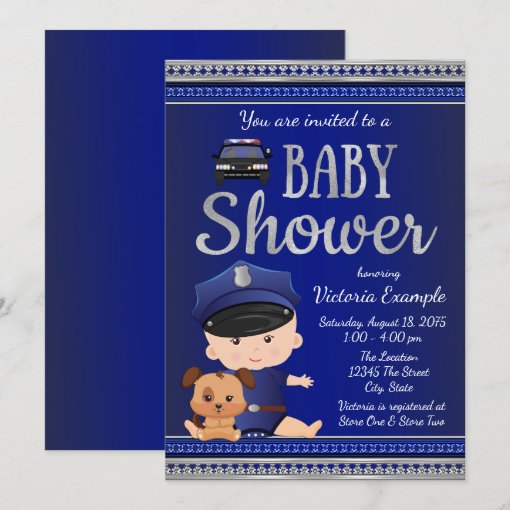 Police Baby Shower Invitations | Zazzle