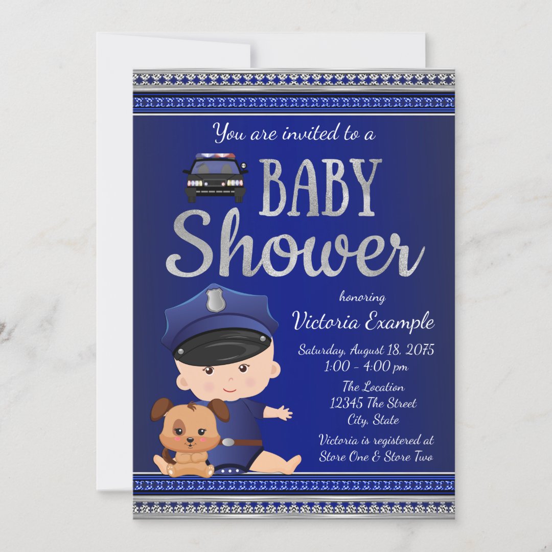 Police Baby Shower Invitations | Zazzle