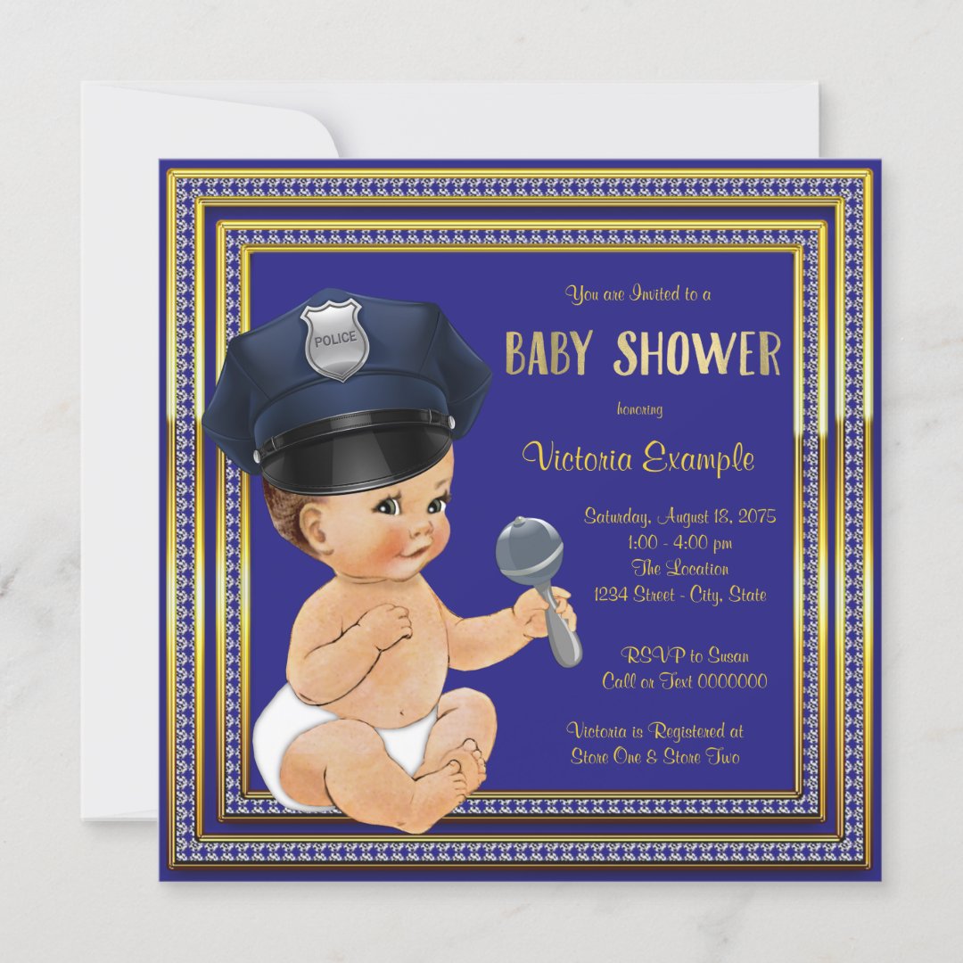 Police Baby Shower Invitations | Zazzle