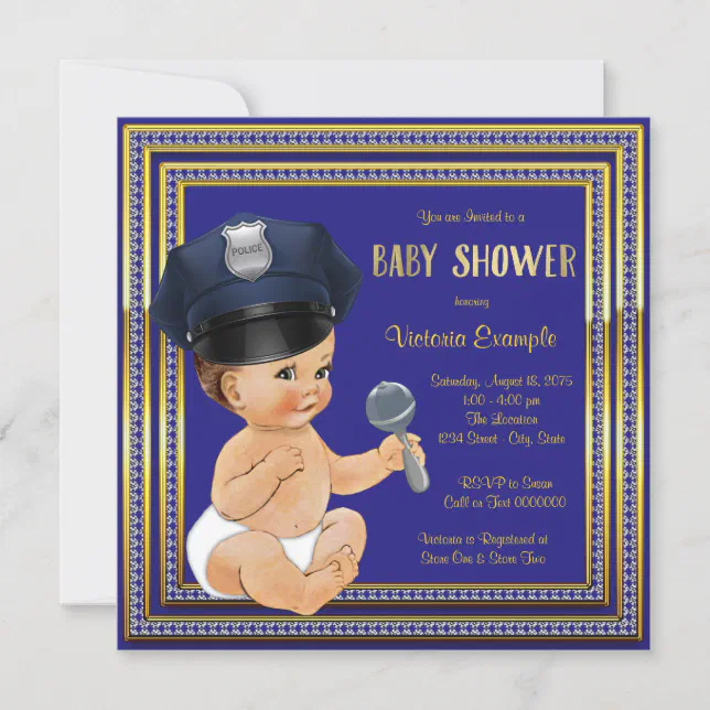 Police Baby Shower Invitations | Zazzle