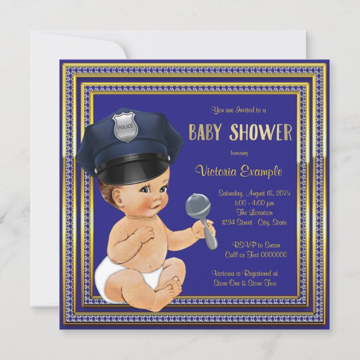 Police Baby Shower Invitations | Zazzle
