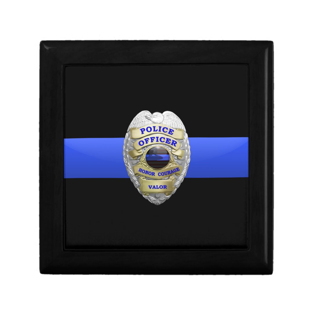 Police Badge and Brass Keeper Box | Zazzle