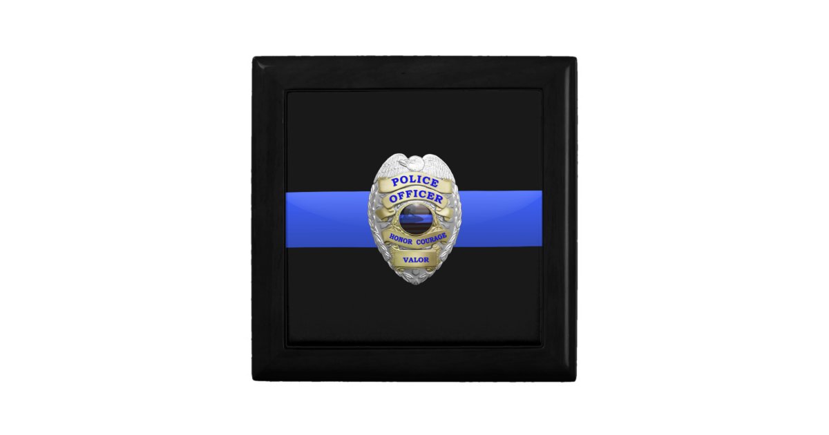 Police Badge and Brass Keeper Box | Zazzle