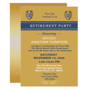 Law Enforcement Retirement Invitations | Zazzle