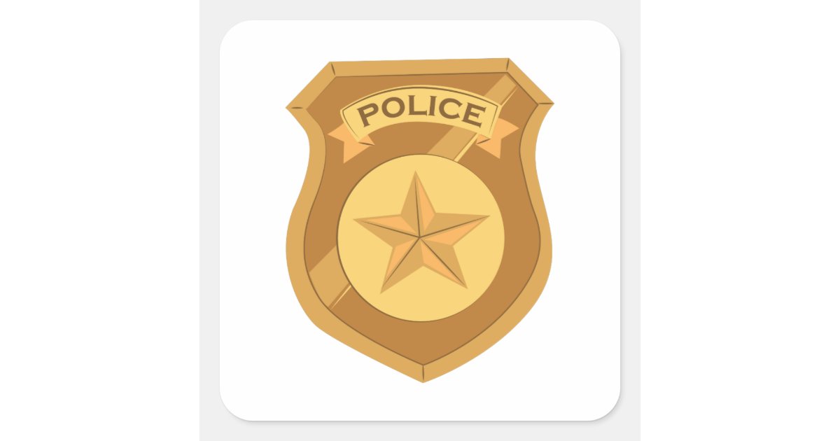 Police Badge Square Sticker | Zazzle