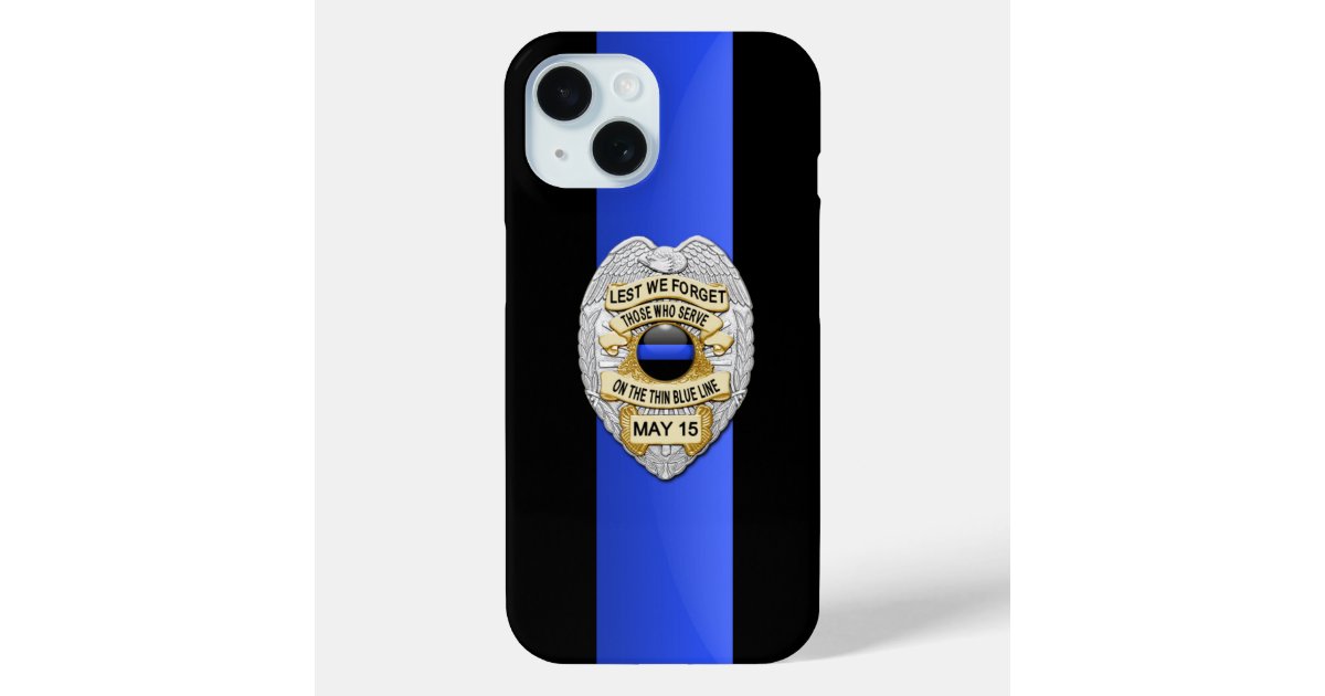 Police Badge - Thin Blue Line Case-Mate iPhone Case | Zazzle