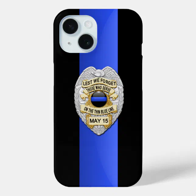 Police Badge - Thin Blue Line Case-Mate iPhone Case | Zazzle