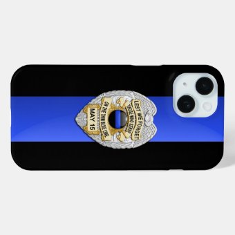 Police Badge - Thin Blue Line Case-Mate iPhone Case | Zazzle