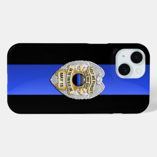 Police Badge - Thin Blue Line Case-Mate iPhone Case | Zazzle
