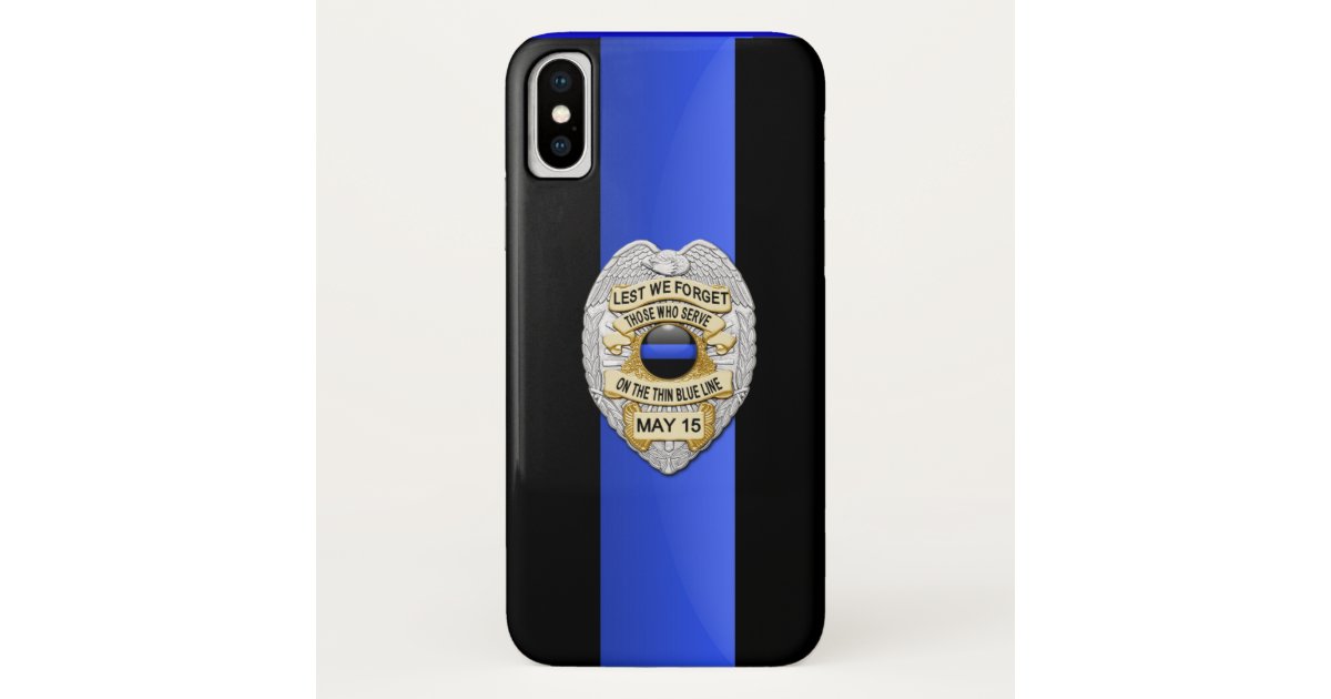 Police Badge - Thin Blue Line Case-Mate iPhone Case | Zazzle