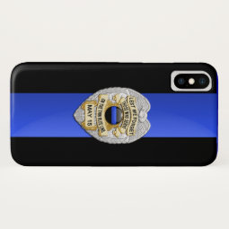 Police Badge - Thin Blue Line Case-Mate iPhone Case | Zazzle