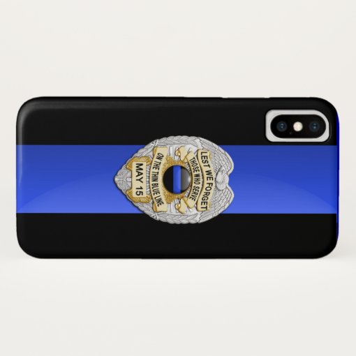 Police Badge - Thin Blue Line Case-Mate iPhone Case | Zazzle