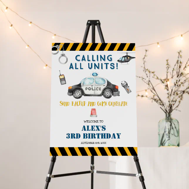 Police Birthday Party Welcome Sign | Zazzle