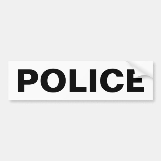 POLICE - Black Logo Emblem Bumper Sticker | Zazzle.com