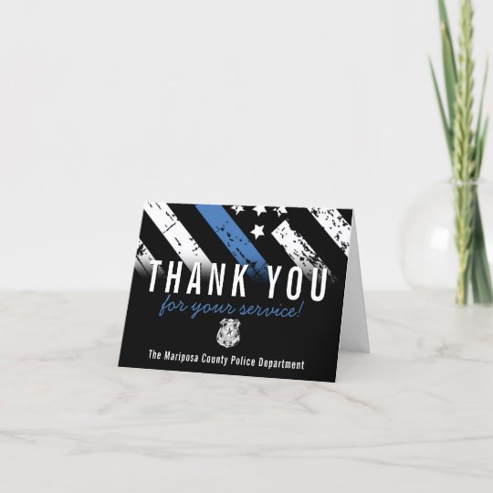 Police Blue Line American Flag First Responder Thank You Card | Zazzle.com