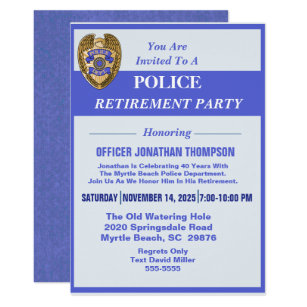 Law Enforcement Retirement Invitations | Zazzle