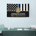Police Blue Line Flag Academy Graduation Party Banner | Zazzle