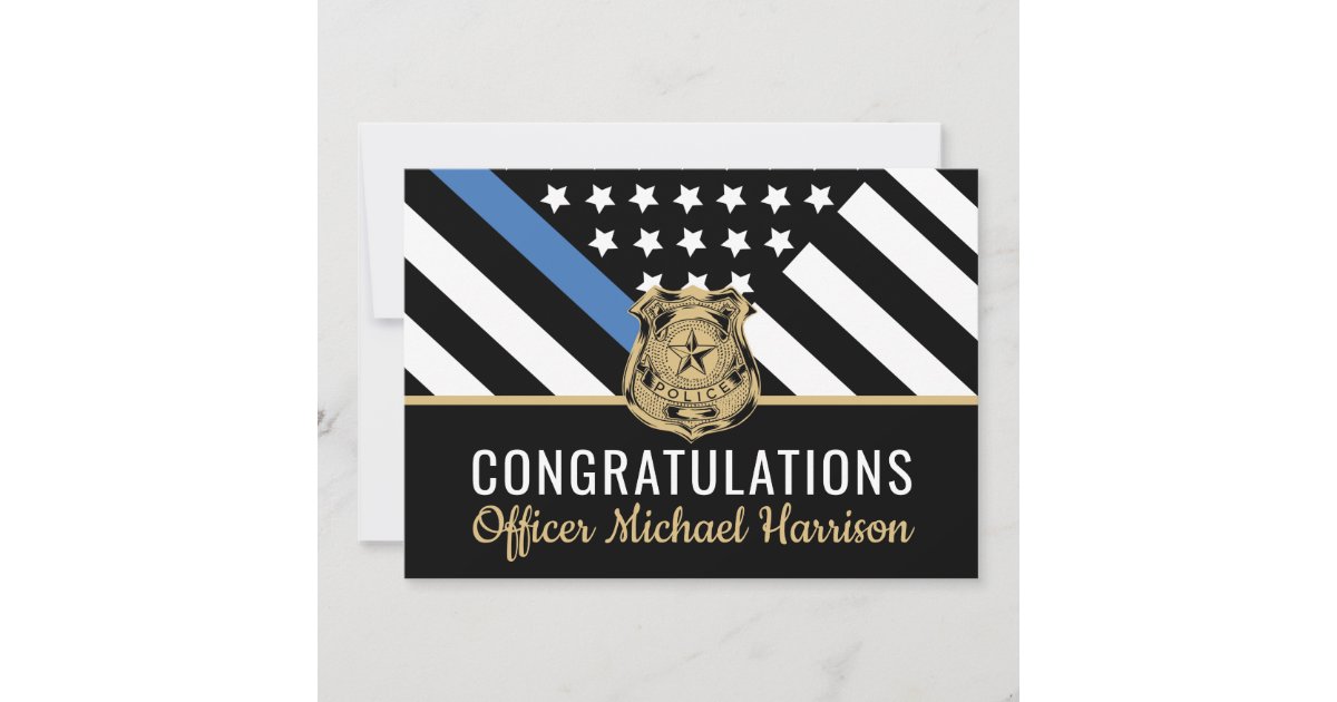 Police Blue Line Flag Congratulations Graduation | Zazzle