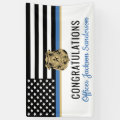 Police Blue Line Flag Congratulations Retirement Banner | Zazzle