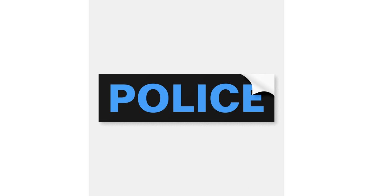 POLICE - Blue Logo Emblem Bumper Sticker | Zazzle