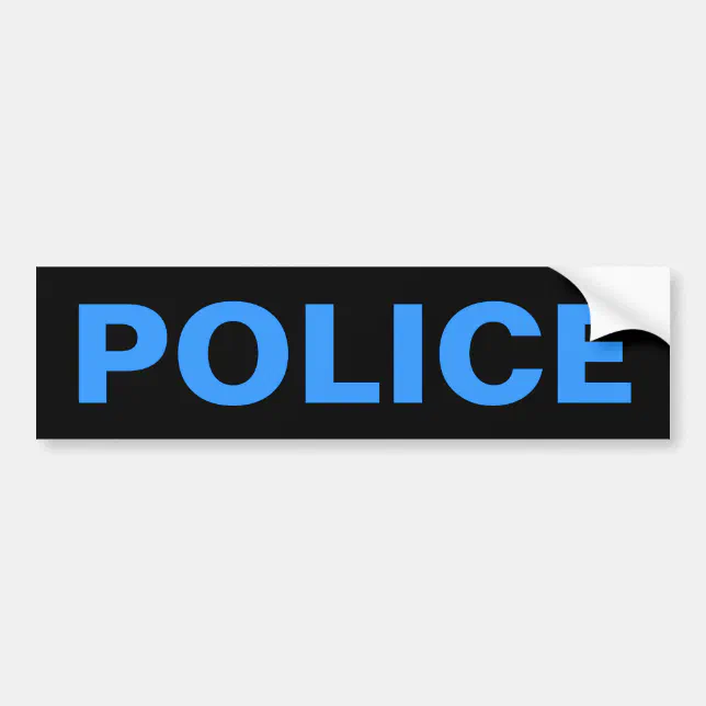 POLICE - Blue Logo Emblem Bumper Sticker | Zazzle