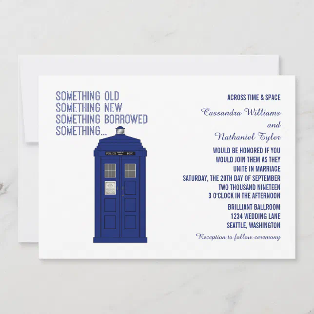 Police Box Wedding Invite v1 | Zazzle