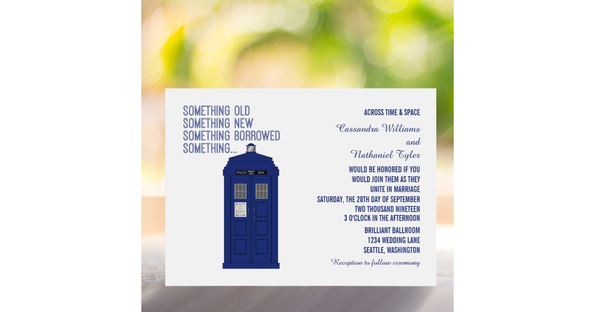Police Box Wedding Invite v1 | Zazzle