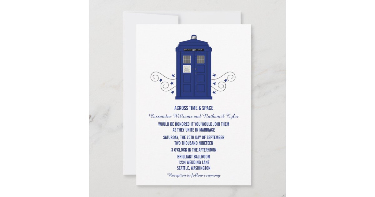 Police Box Wedding Invite v3 | Zazzle.com