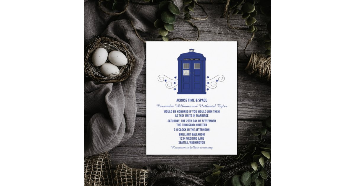 Police Box Wedding Invite v3 | Zazzle
