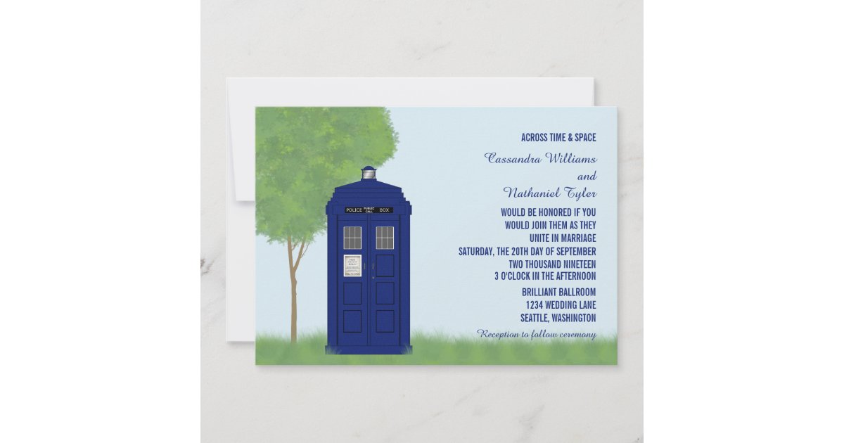 Police Box Wedding Invite v4 | Zazzle